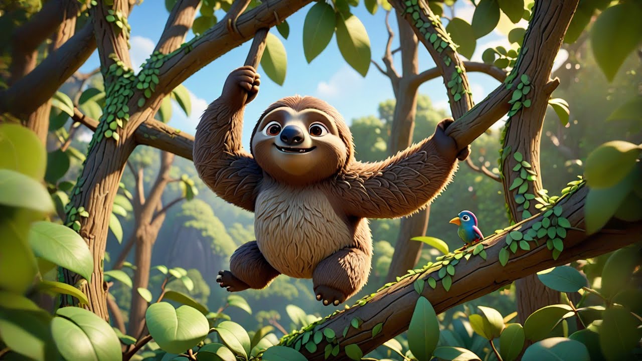 The Sloth Who Loved to Swing 🦥🌴 | Kids Story Video | Fun Learning ...