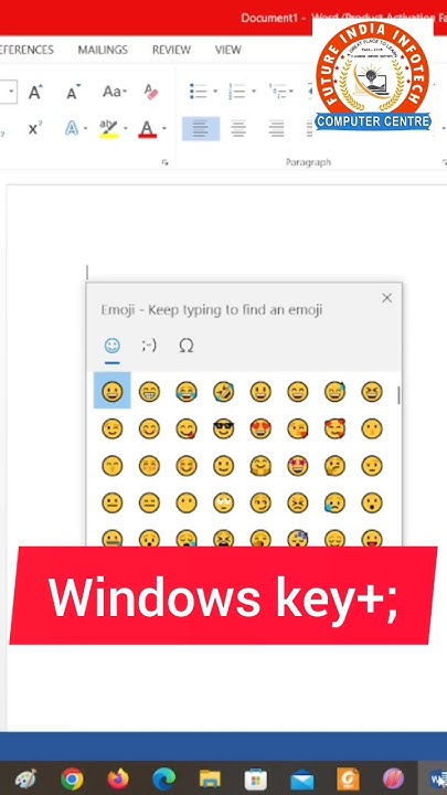 How to bring an emoji keyboard in MS word #computer #fiicc #msword # ...