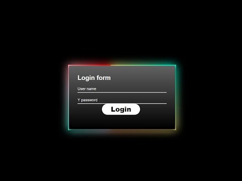 Login form with Glowing using html and css3 - YouTube