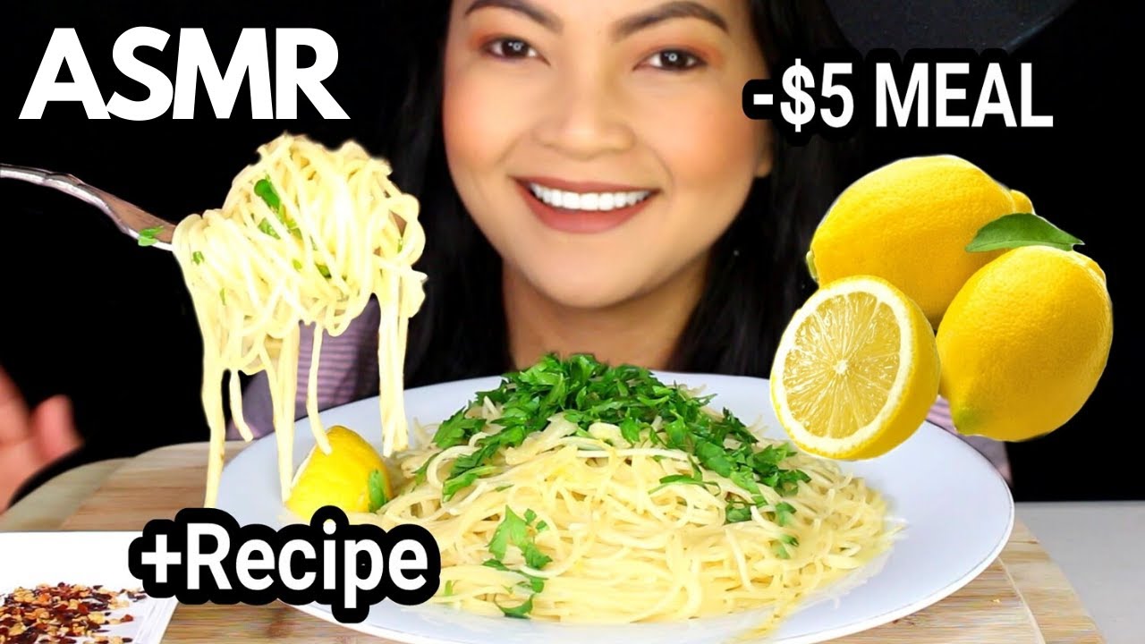ASMR $5 Lockdown Meal Lemon Pasta COOKING and EATING SOUNDS How To Make ...