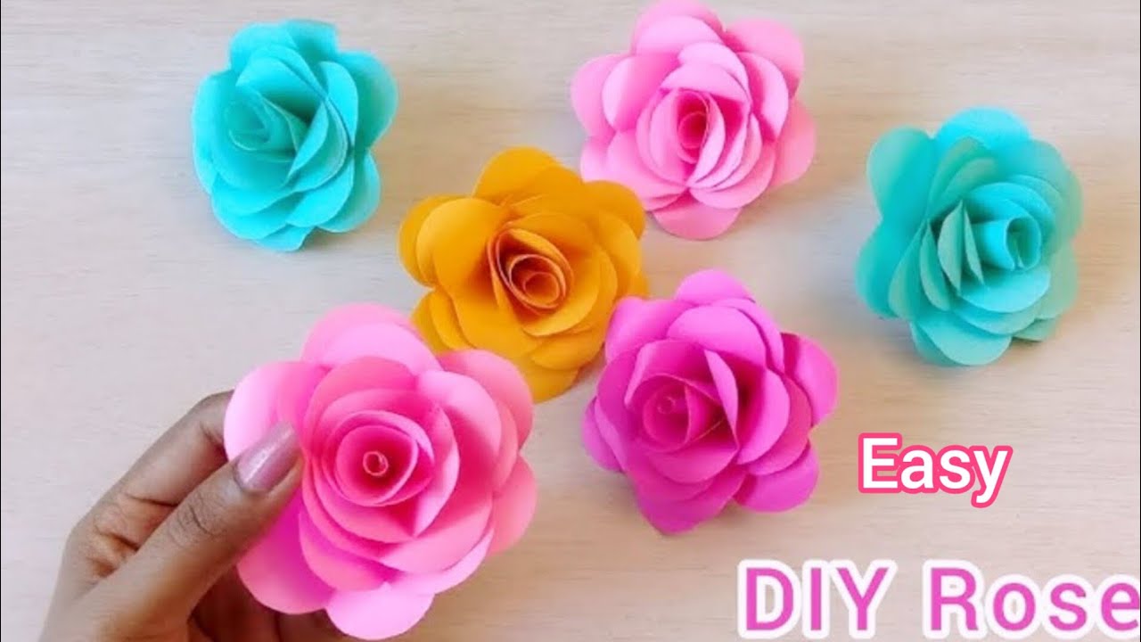 How To Make Paper Rose Easy / Diy Paper Roses Flower Making Ideas ...