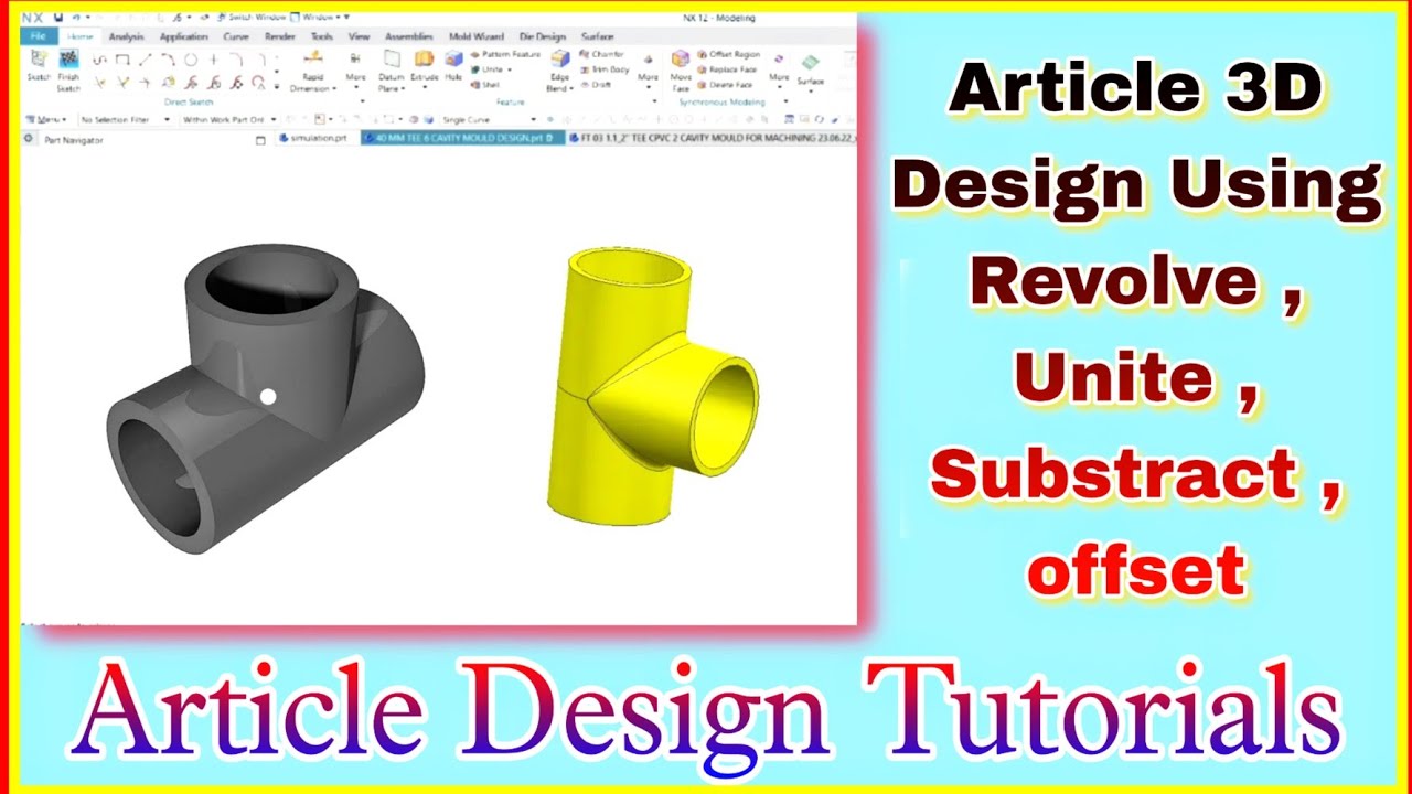 #21 How to Design Article 2D to 3D #revolve #substract #unite #offset # ...