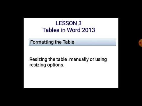 Formatting the table in MS word class 6 - YouTube