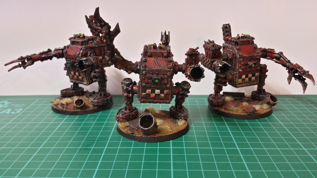 Warhammer 40k Ork Army scratch built killa kans MkII part 2 - YouTube