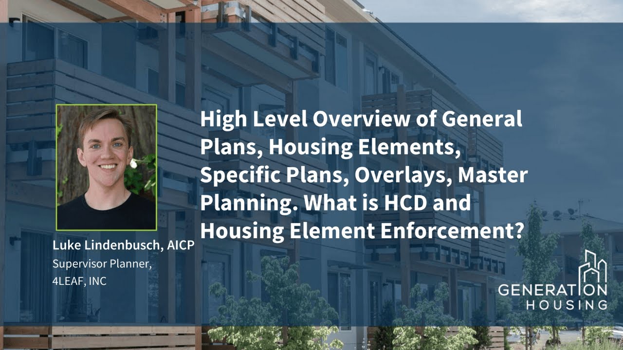 High Level Overview of General Plans, Housing Elements, Specific Plans ...