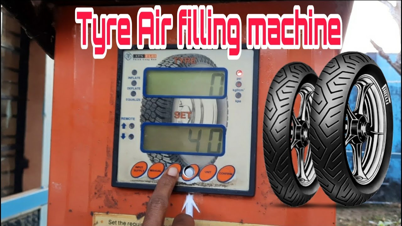 |How to fill Air in motorcycle tyre | Petrol pump station | - YouTube