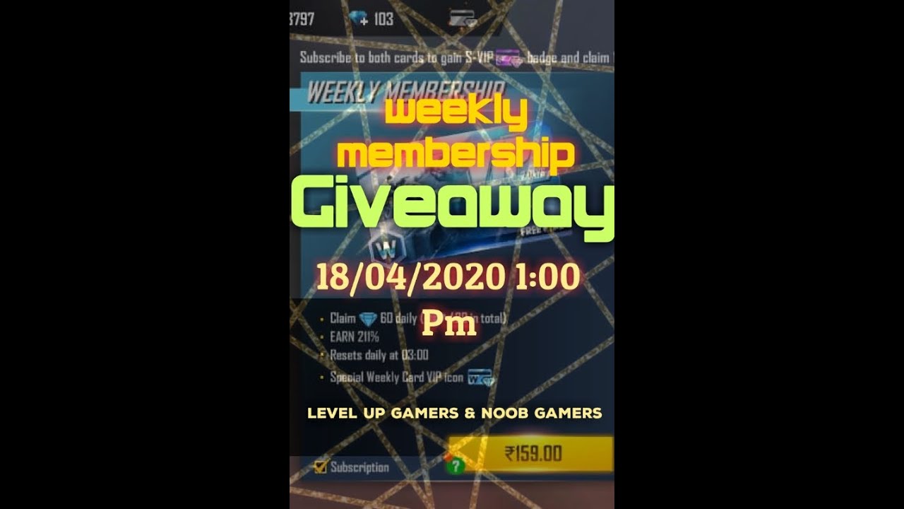 #weekly membership Giveaway 2020 - YouTube
