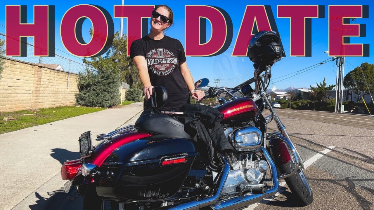 Hot date with a biker chick. She rides her bike daily. - YouTube