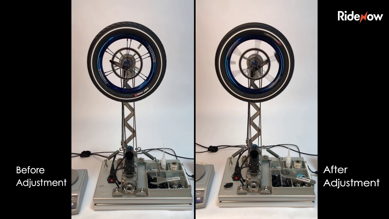 RideNow bicycle wheel balancer - YouTube