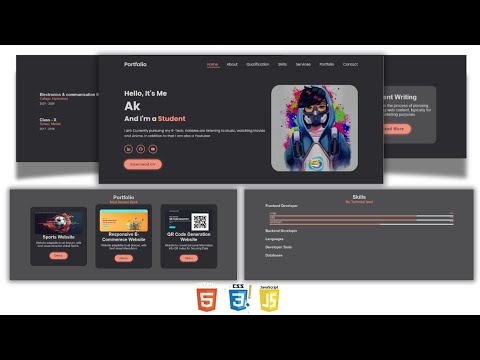 How to Make a Responsive Portfolio Website Using Html , CSS and ...