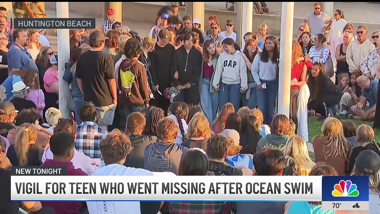 Vigil held for teen who went missing after swim - YouTube