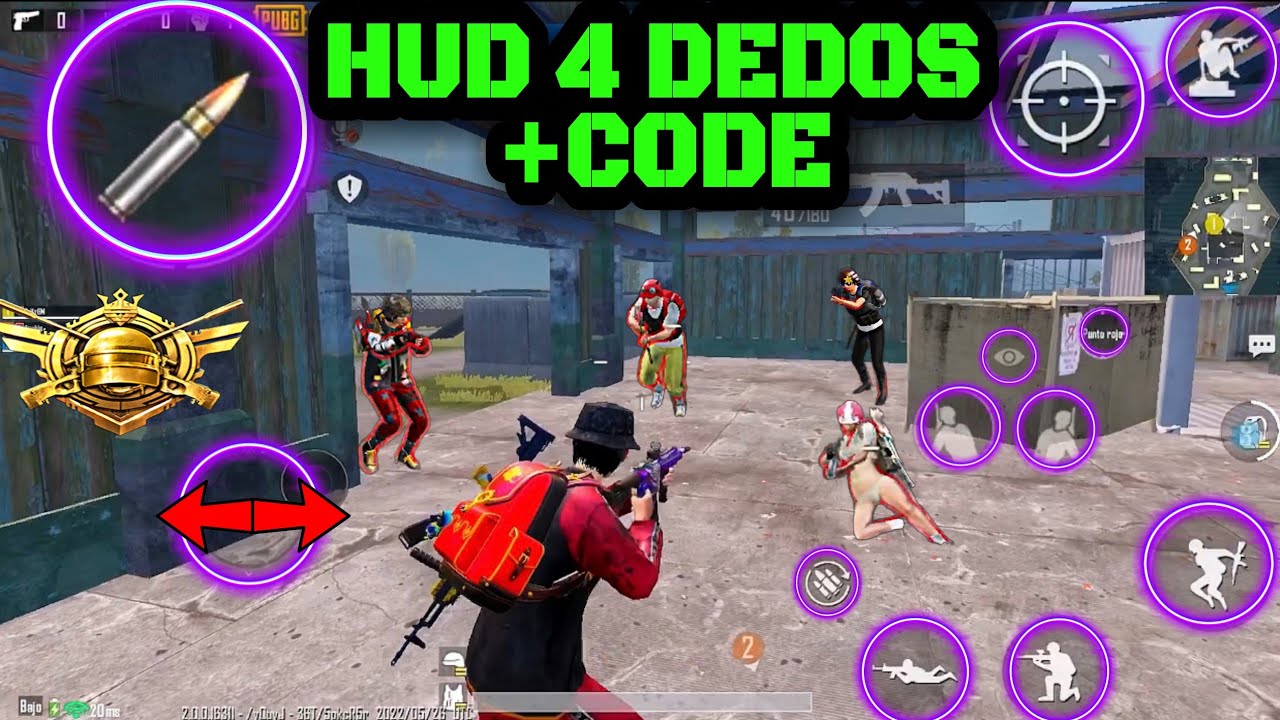 HUD PUBG MOBILE 4 DEDOS+CODE - YouTube