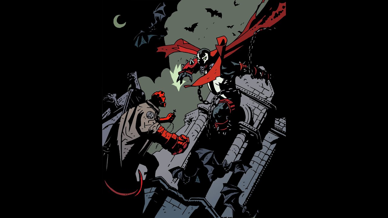 Drawing hellboy Vs spawn. Original art by Mike Mignola - YouTube