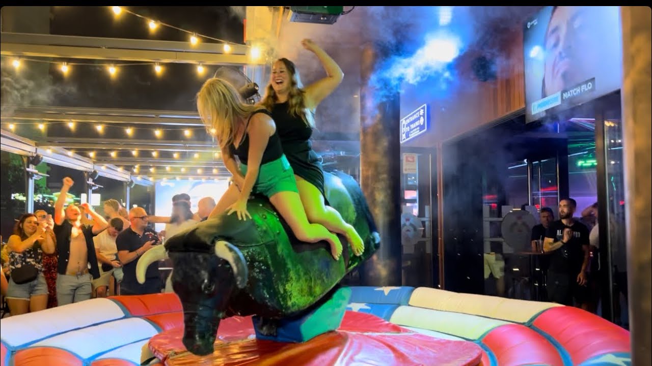 Mechanical bull riding June 29th2024 - YouTube