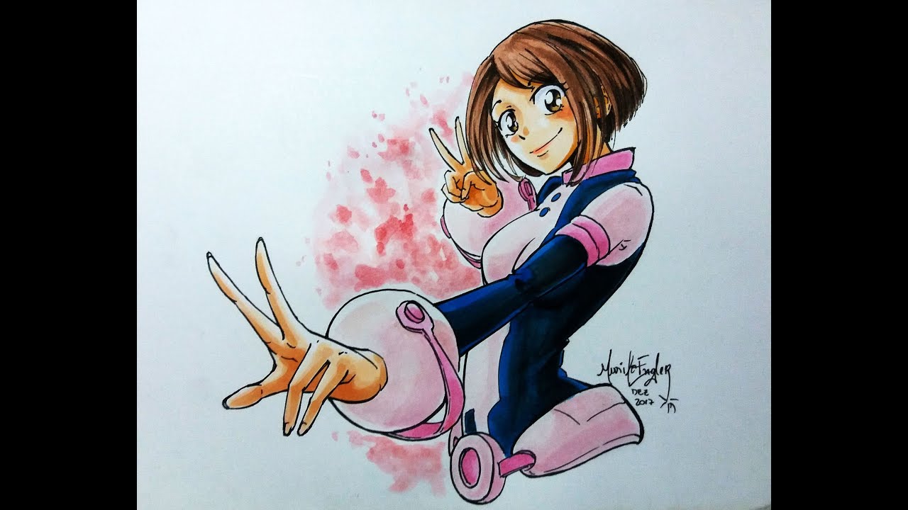 Speed Drawing - Ochako Uraraka (Boku no Hero Academia) - YouTube