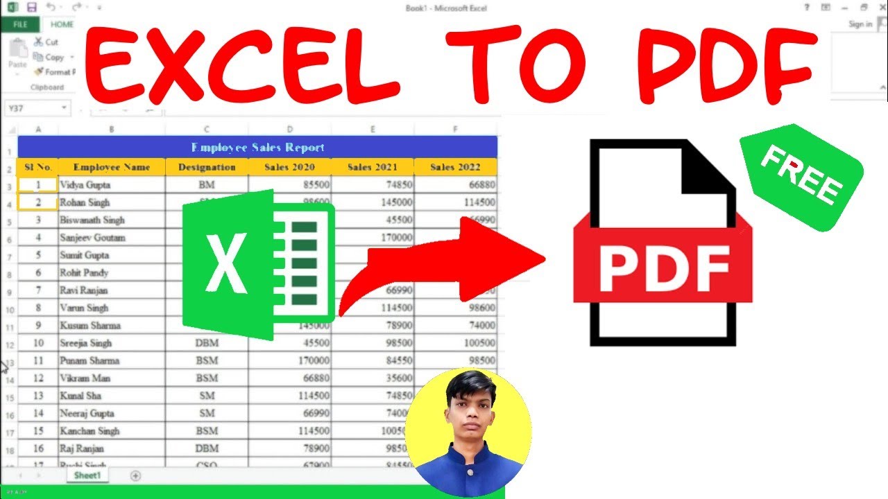 How to Convert EXCEL to PDF | Online Mobile & Windows 10 Guide - YouTube