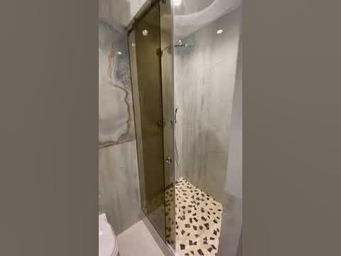 Душевая перегородка из стекла с откатной дверью - YouTube