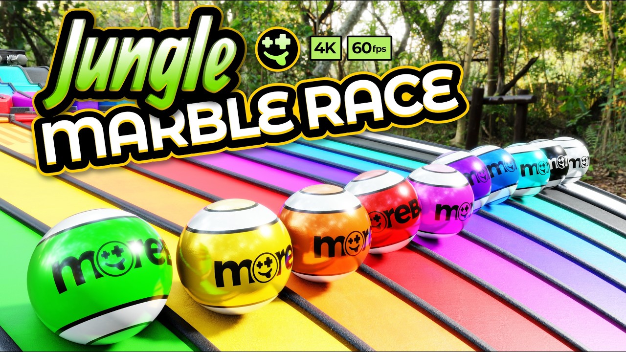 Big Marble Race: Marbles in the Jungle! | #marbles #marblerace #animation #asmr #sensory # ...