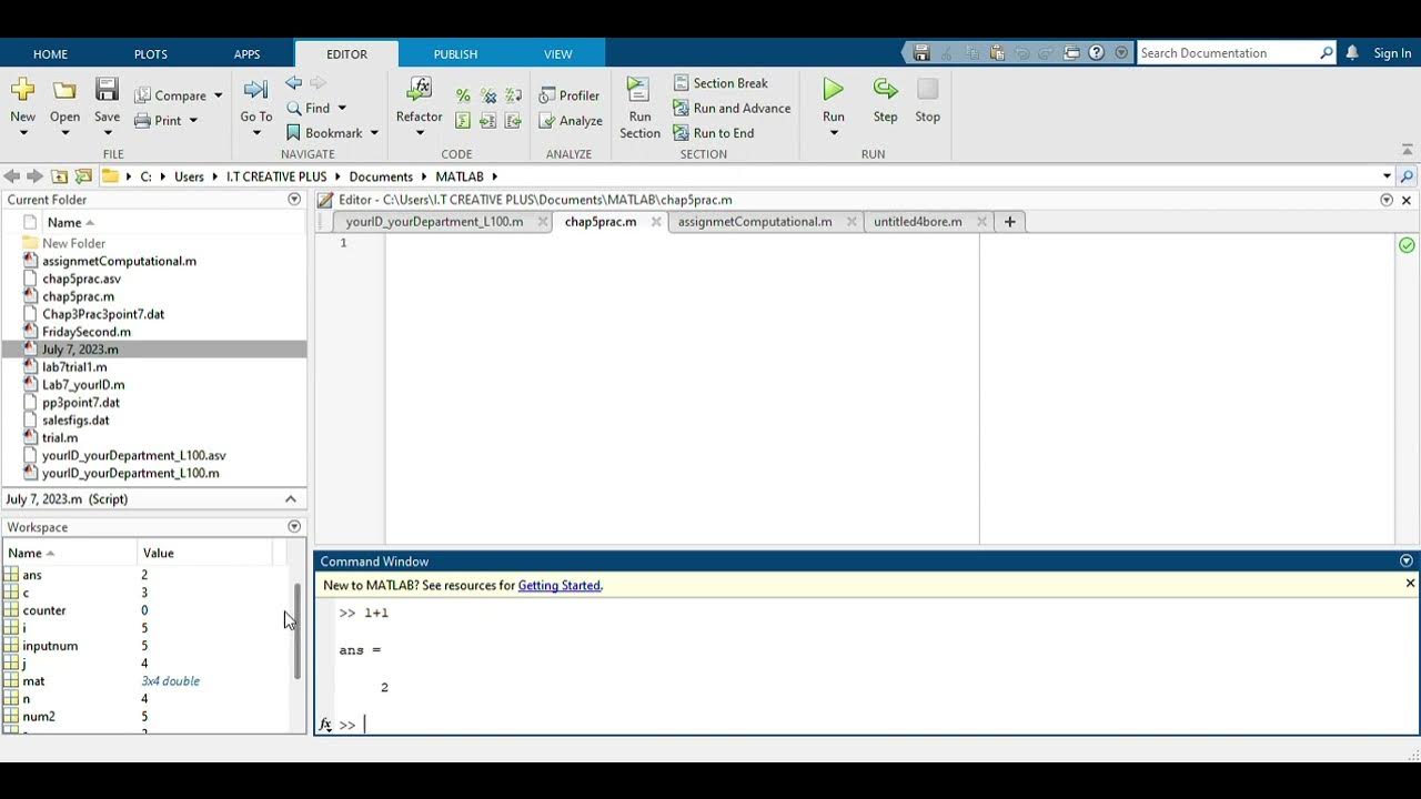 Saving Your Matlab File All New Comers To Matlab Should Start From Here Youtube