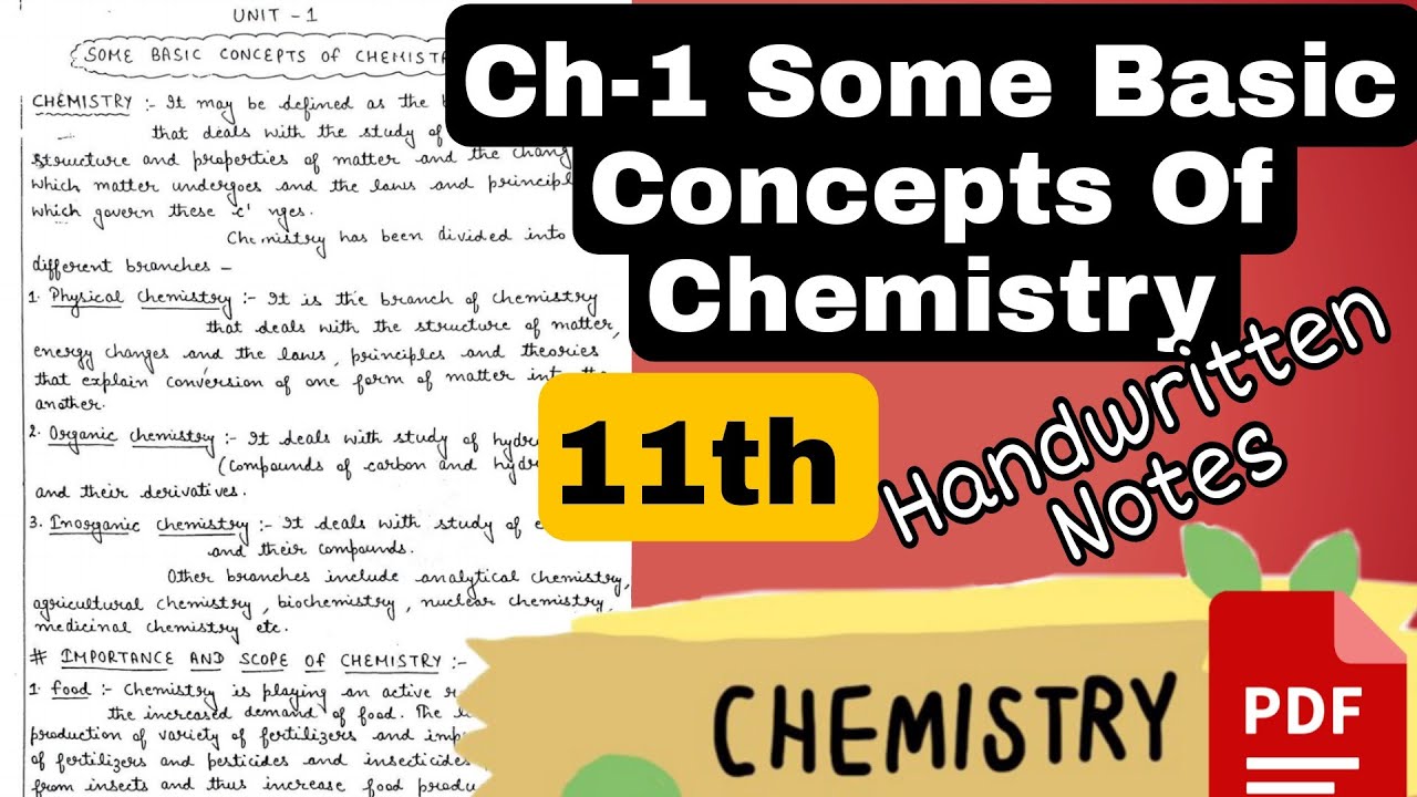 Some Basic Concepts Of Chemistry Handwritten Notes pdf class 11th ...