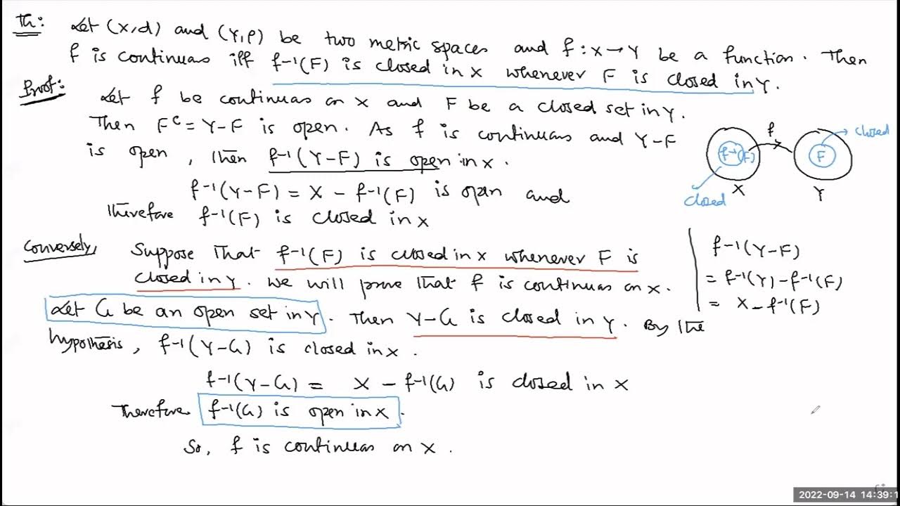 Lecture 16 || Metric Space || Important Properties of Continuous Functions || - YouTube