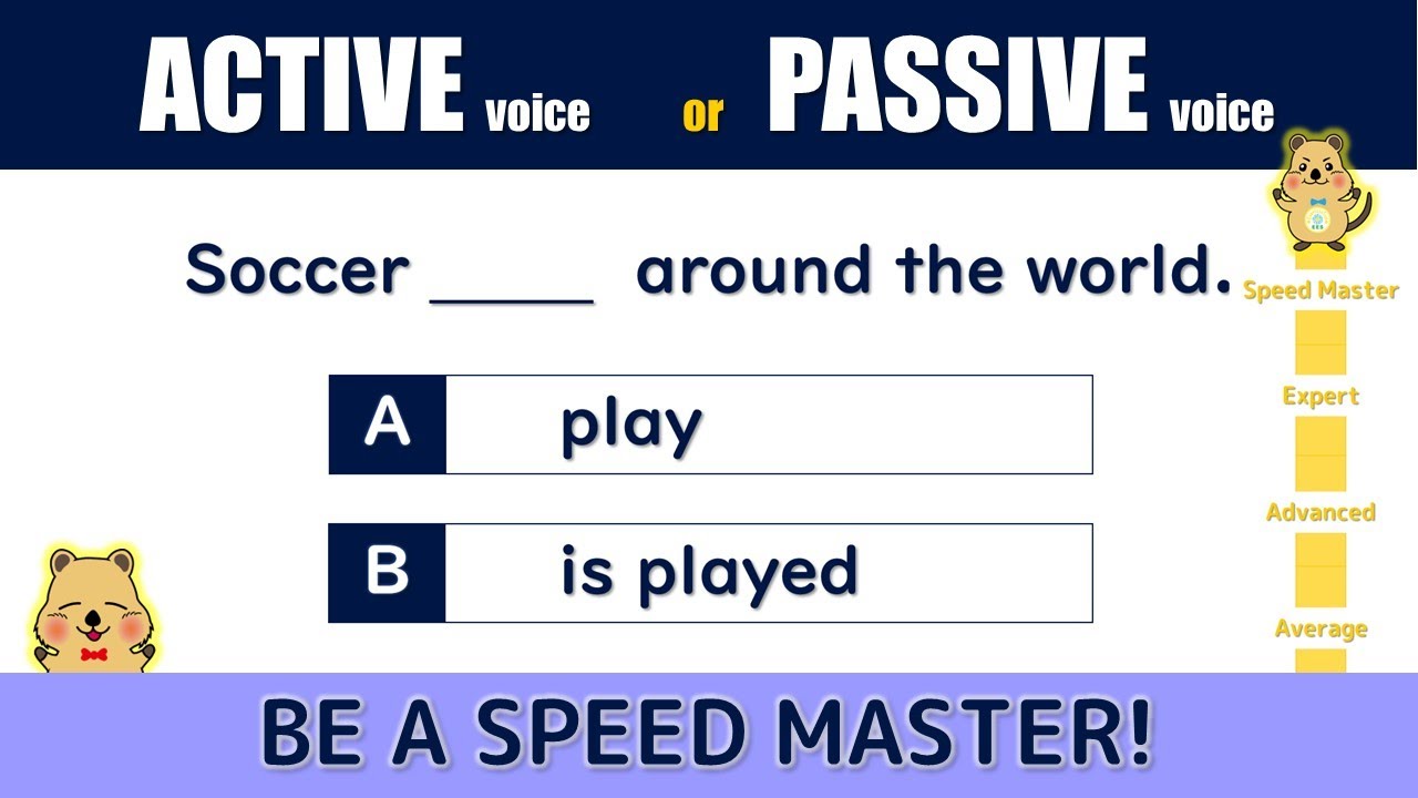 【ACTIVE or PASSIVE voice TEST】 English Grammar Quiz | J3 - YouTube