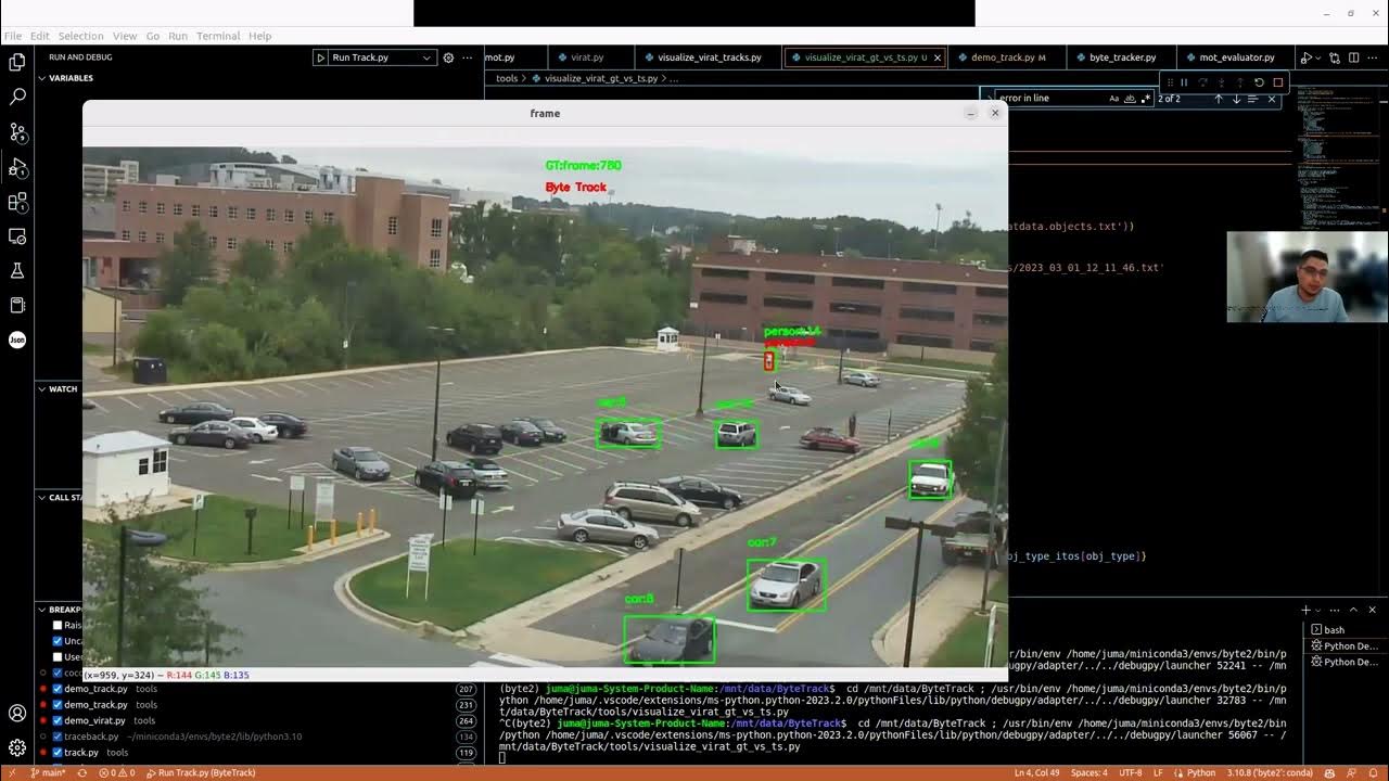 VIRAT, ByteTrack, Multi Object tracking, ground truth, object track ...