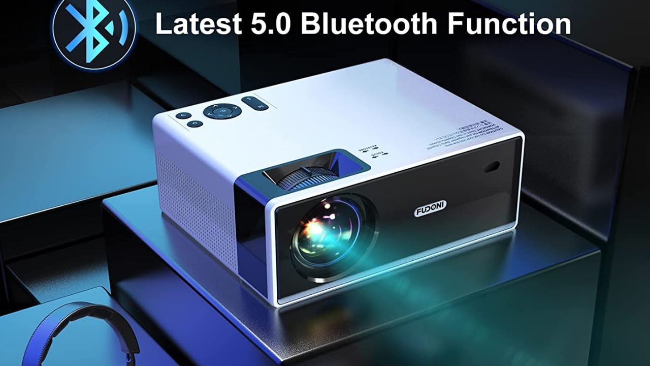 FUDONI Projector with 5G WiFi and Bluetooth, Outdoor Portable Projector ...