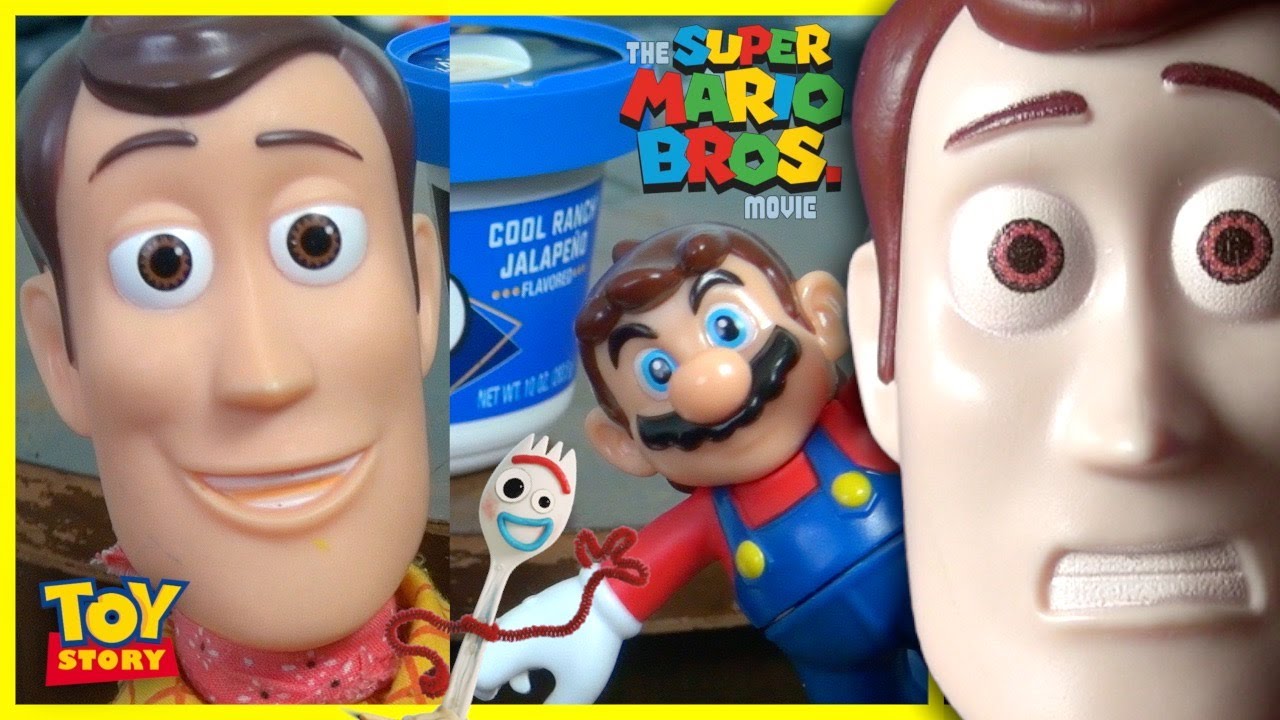 Toy Story LASER BLASTING DORITOS Dip Tasty Treat? Woody Buzz Lightyear Forky Super Mario Bros ...