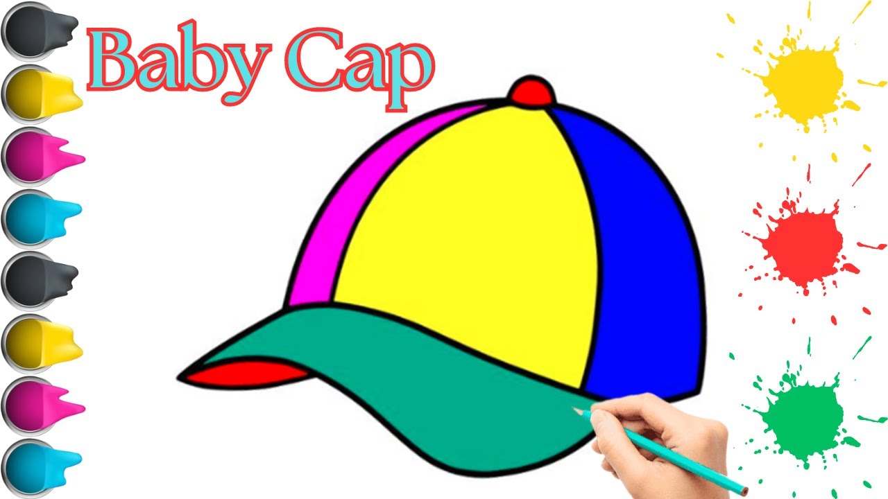 How To Draw Cap Colouring for kids & toddlers, Watch drawing videos for children, #drawing ...