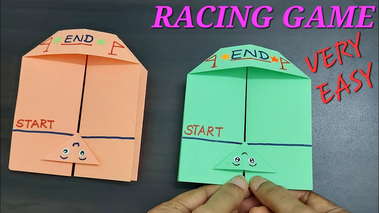 HOW TO MAKE VERY EASY ORIGAMI RACING GAME/PAPER TOY - YouTube