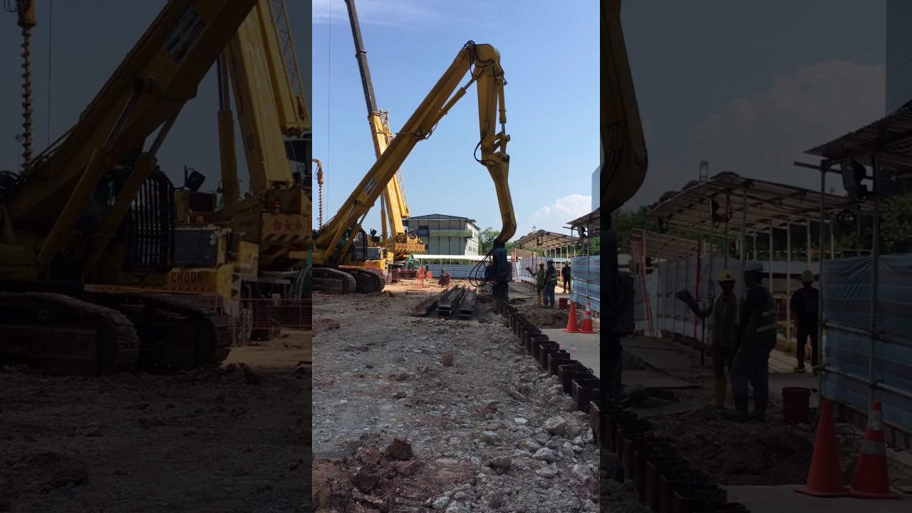 Komatsu pc600-7 excavator vibro - YouTube