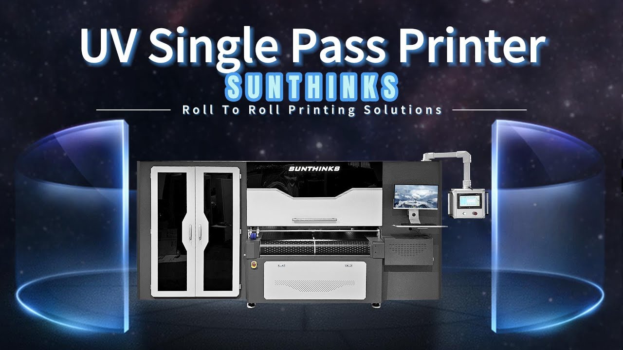 Sunthinks Single pass UV printer roll to roll printing solution #digitalprinting #r2r - YouTube