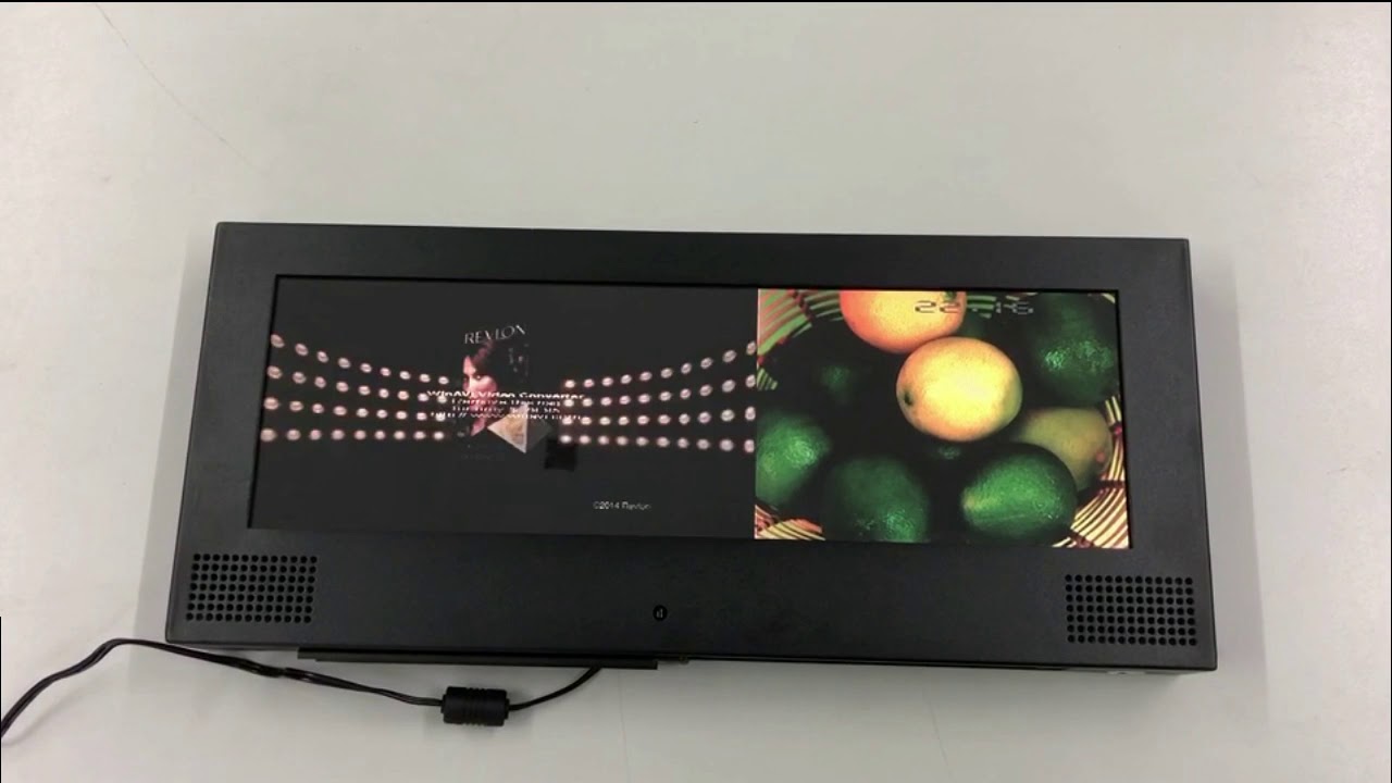 Plug and play 15 inch split screen advertising display, lcd video ...