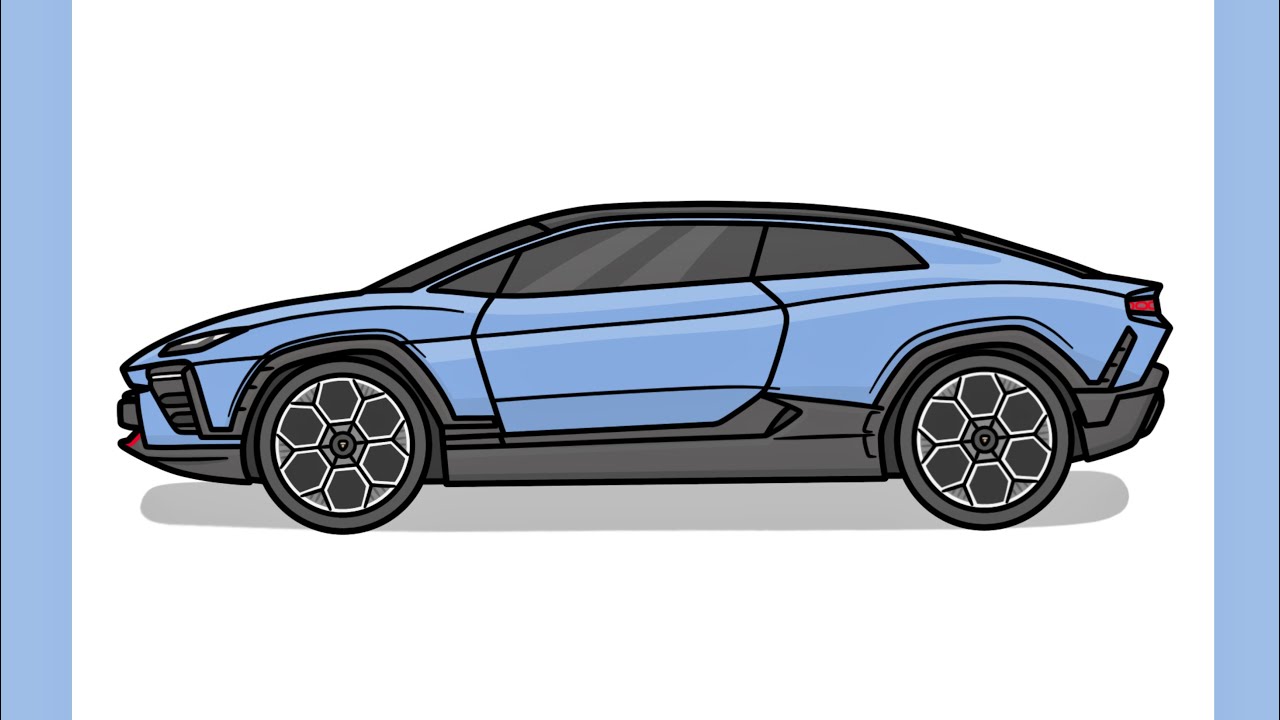 How to draw a LAMBORGHINI LANZADOR / drawing lambo lanzador 2023 car ...