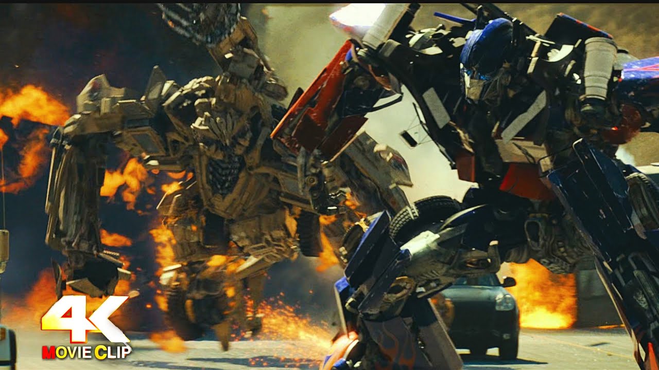 Transformers (2007) - Road battle scene [4K 60fps] - YouTube