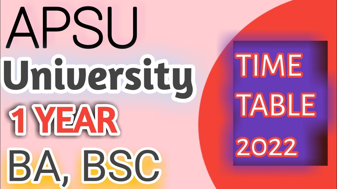 APSU Rewa 1 year Time Table Nep 2022||apsu rewa exam news||apsu nep ...