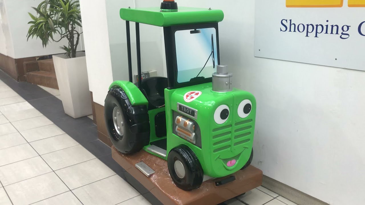 Jolly Roger Troy the tractor kiddie ride (Green) (Video Option) - YouTube
