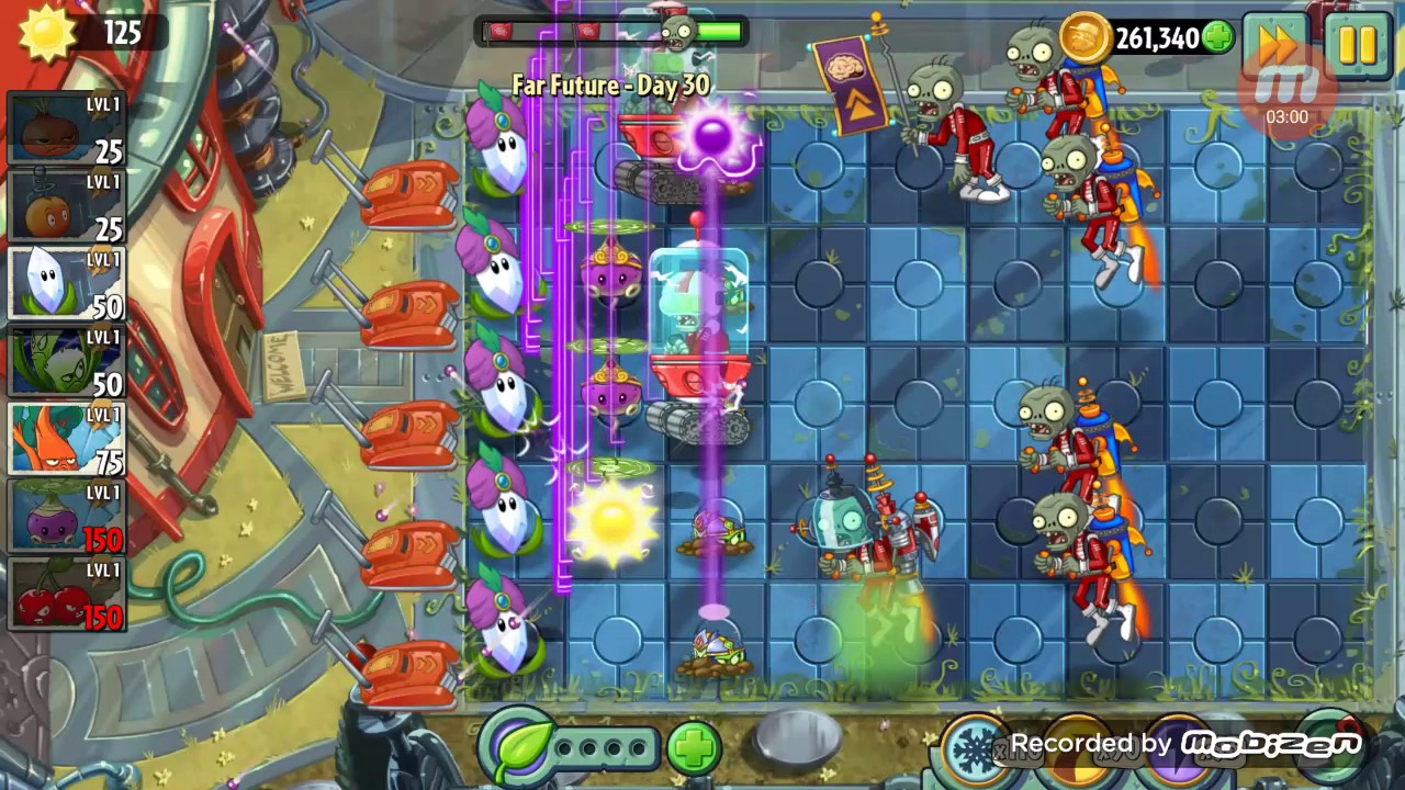 Plants vs zombies 2-Far Future day 30 (no gold bloom/level 1 plants ...