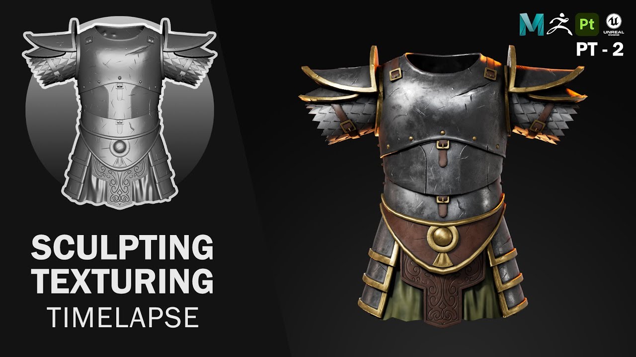 Metal Armor | Game Prop Timelapse | Sculpt & Texture | Part 2/2 - YouTube