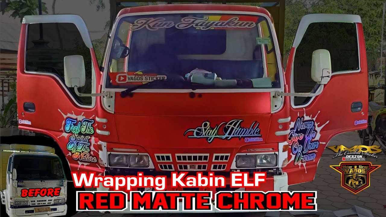 Proses Full Wrapping & Cutting Sticker Simpel. Kabin ELF MACAN. - YouTube