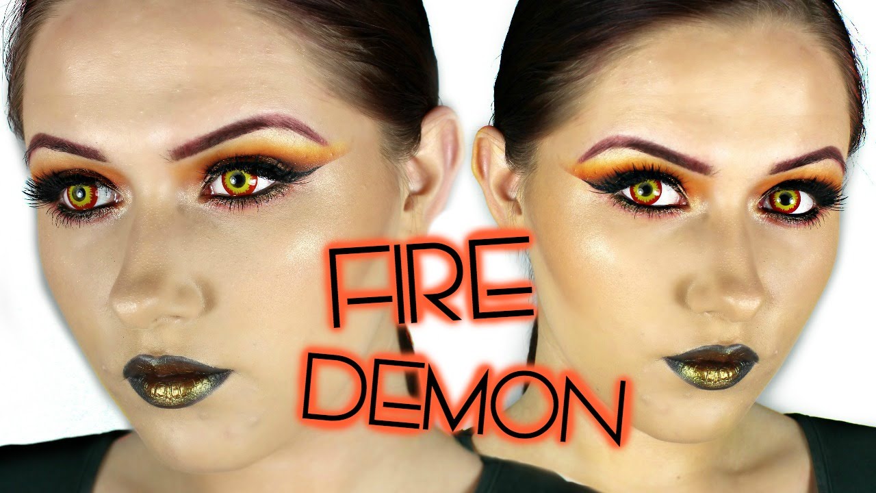 Fire Demon/Princess Halloween Glam Makeup Tutorial - YouTube