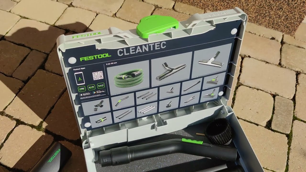 Unpacking / unboxing standard cleaning set Festool RS-ST D 27/36-Plus ...