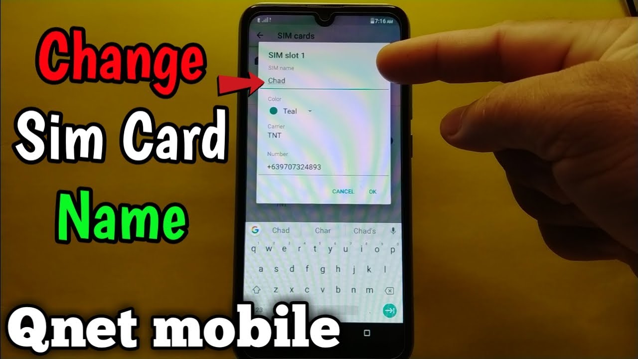 How to change sim card name on Qnet mobile C32 - YouTube