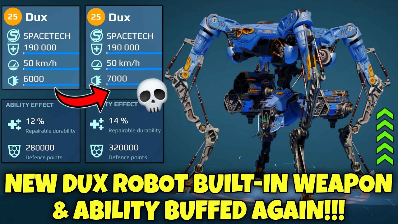 🚨NEW DUX ROBOT BUILT-IN WEAPON & ABILITY BUFFED AGAIN??? 💀 War Robots ...