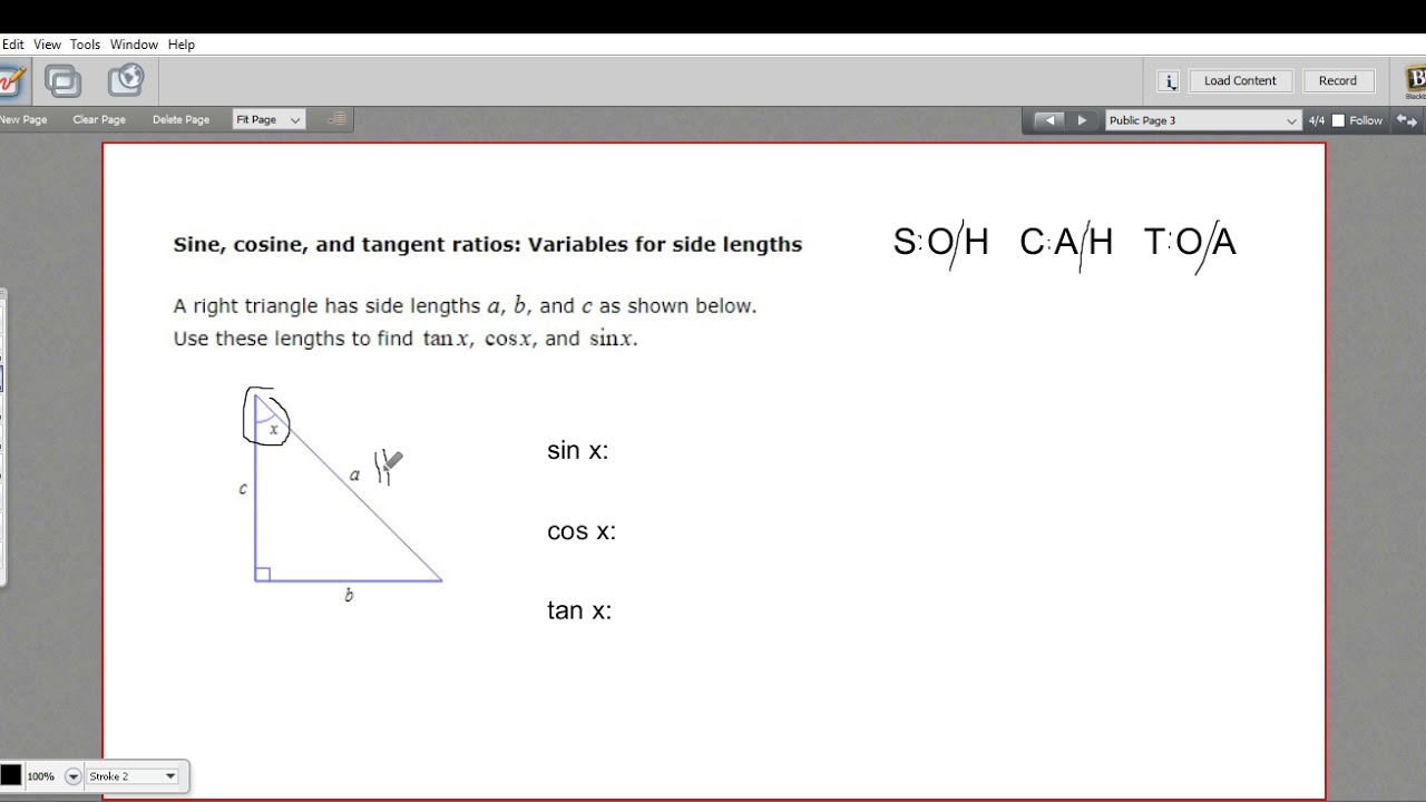 Sine, cosine, and tangent ratios with variables - YouTube
