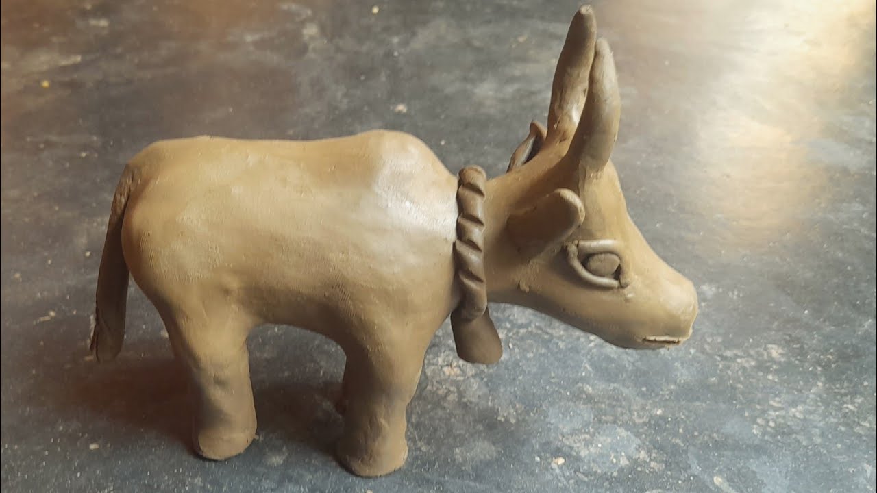 How to make a miniature clay Bull - YouTube