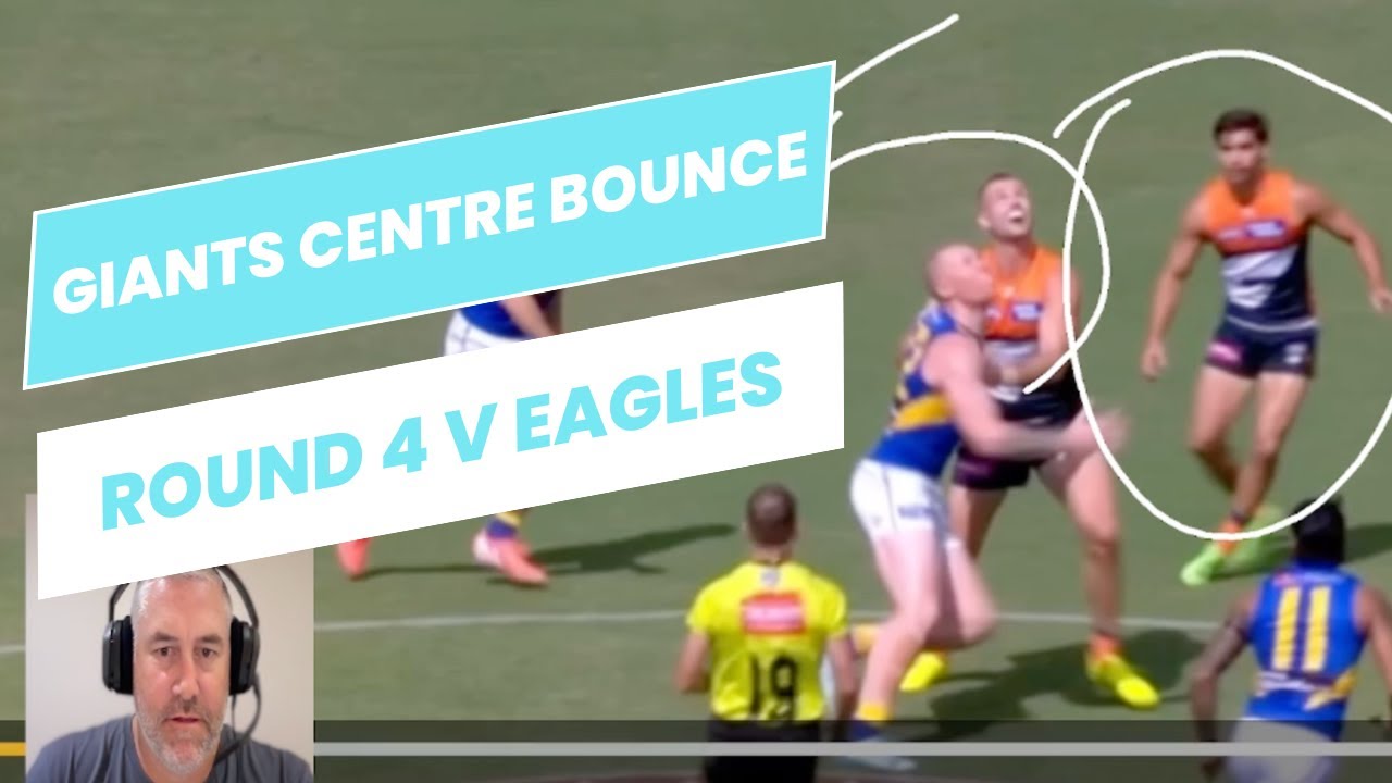 AFL: Giants Centre Bounce vs Eagles Rd. 4. - YouTube