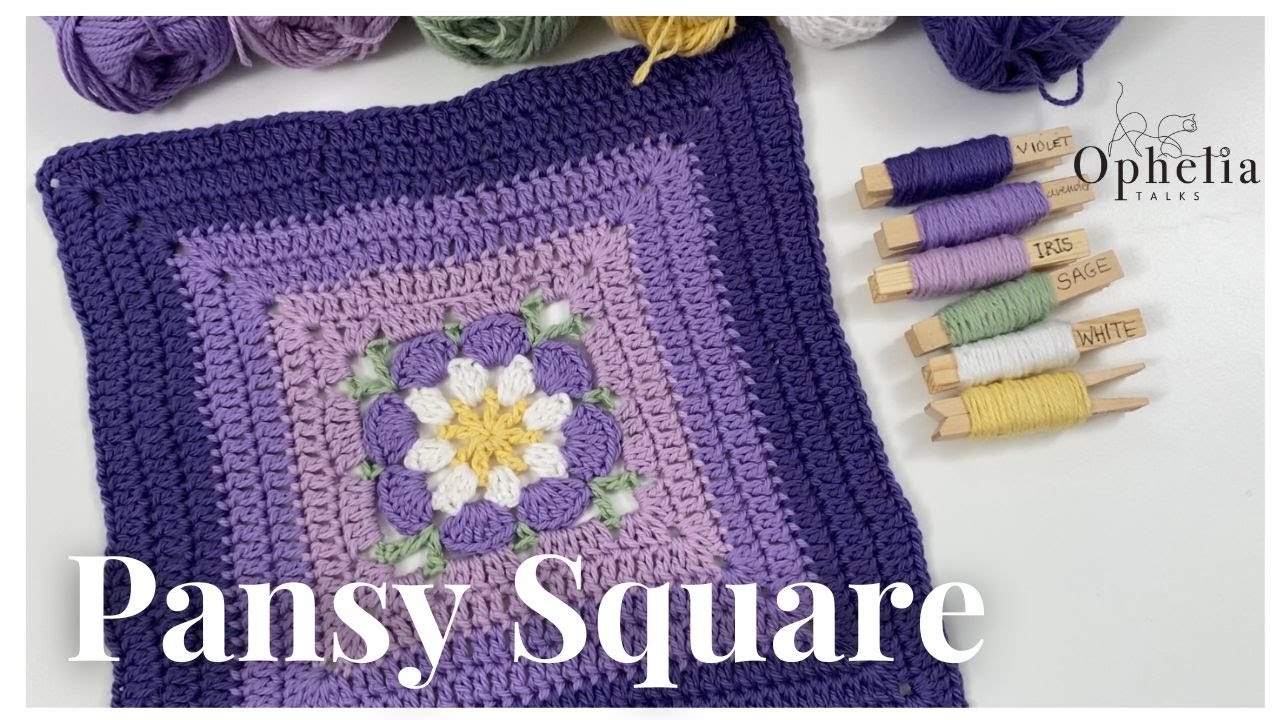 Crochet This Cute Granny Square // Pansy Square // Square Make And ...