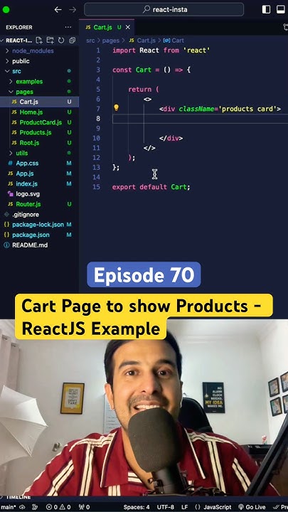 Cart Page in a Simple eCommerce App 😅 #reactjs - YouTube